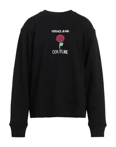 Versace Cotton Sweatshirt With Embroidered Rose Detail