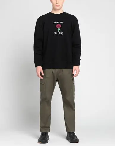 Versace Cotton Sweatshirt With Embroidered Rose Detail