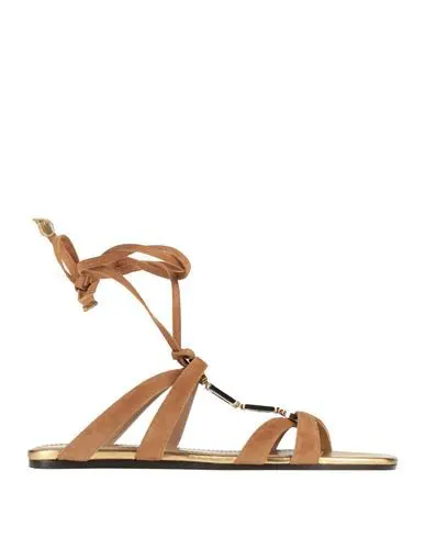 MAISON SKORPIOS Lace-up Leather Sandals - Beige
