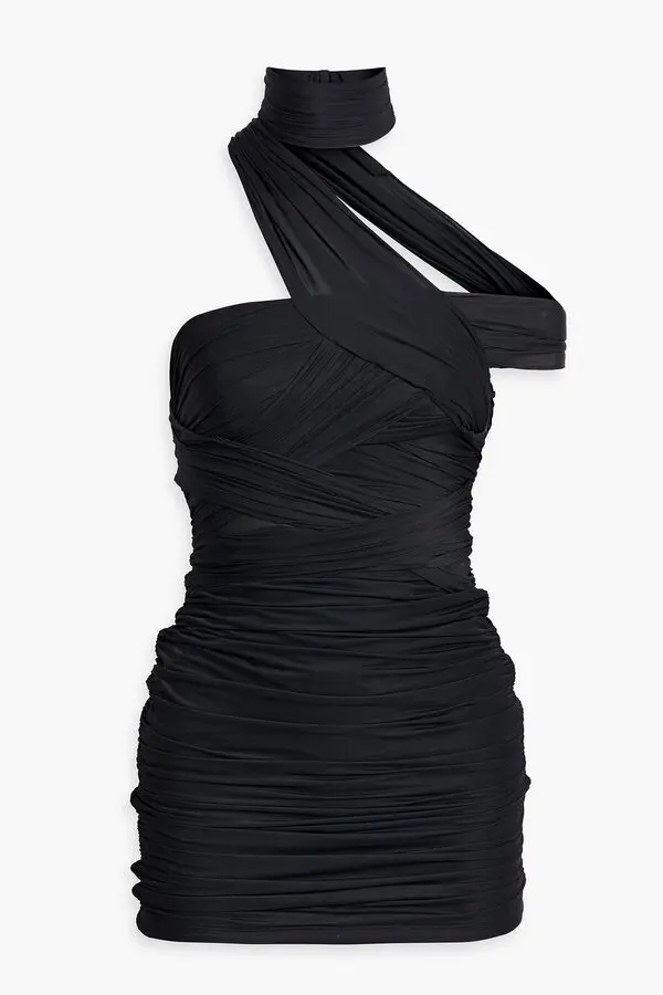 Alexander Wang Ruched Stretch-mesh Mini Dress