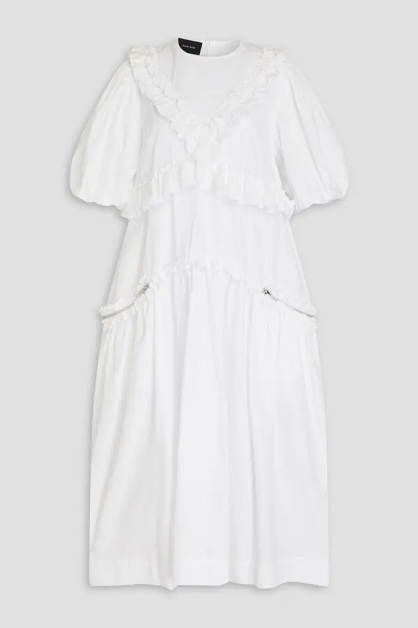 Simone Rocha Ruffled Cotton-poplin Midi Dress