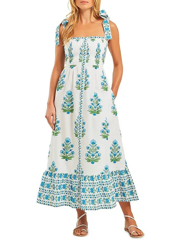 pink city prints elena dress Pink City Prints Vintage Posey Elena Dress - Blue