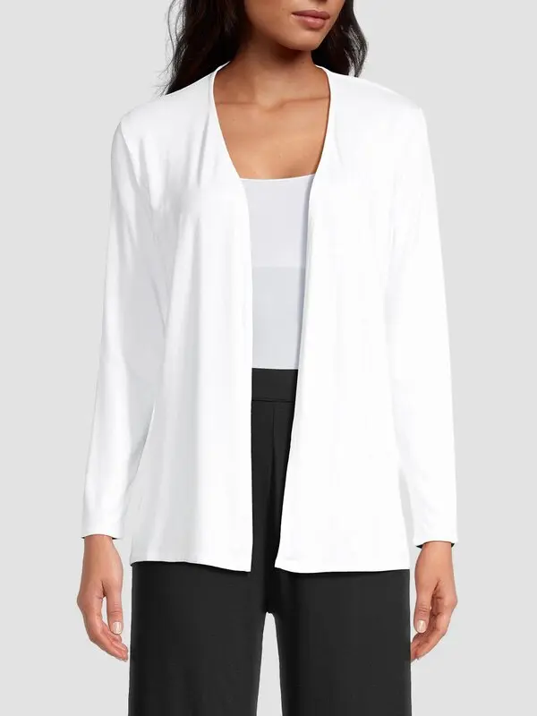 Majestic Filatures Soft Touch Knit Open Cardigan - Blanc