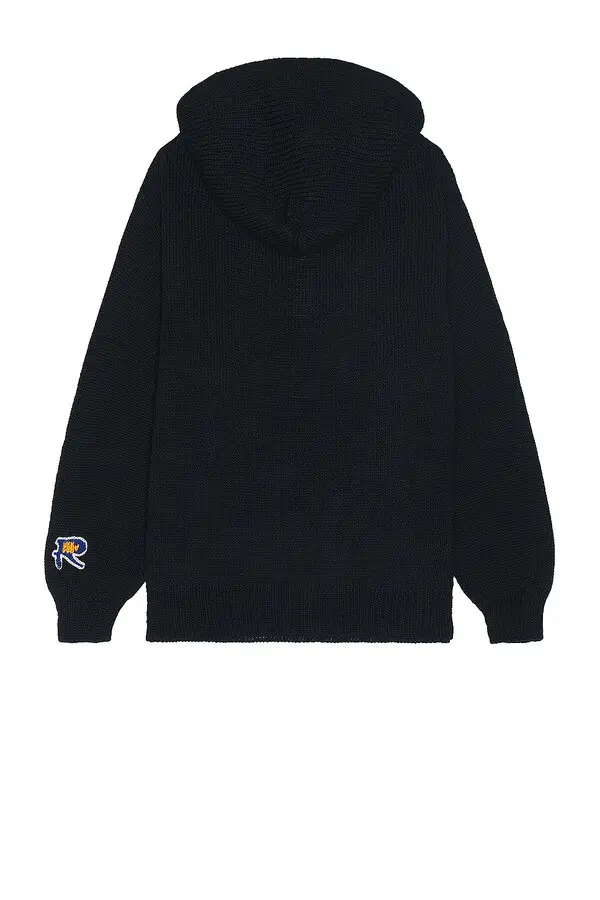 Rice Nine Ten Hand Knitting Cut Off Hoodie In Black - 32% Off