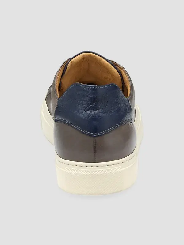 Johnston & Murphy Jared Leather Sneakers - Gray