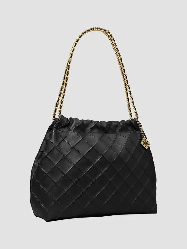 Tory Burch Fleming Soft Leather Shoulder Bag - Black