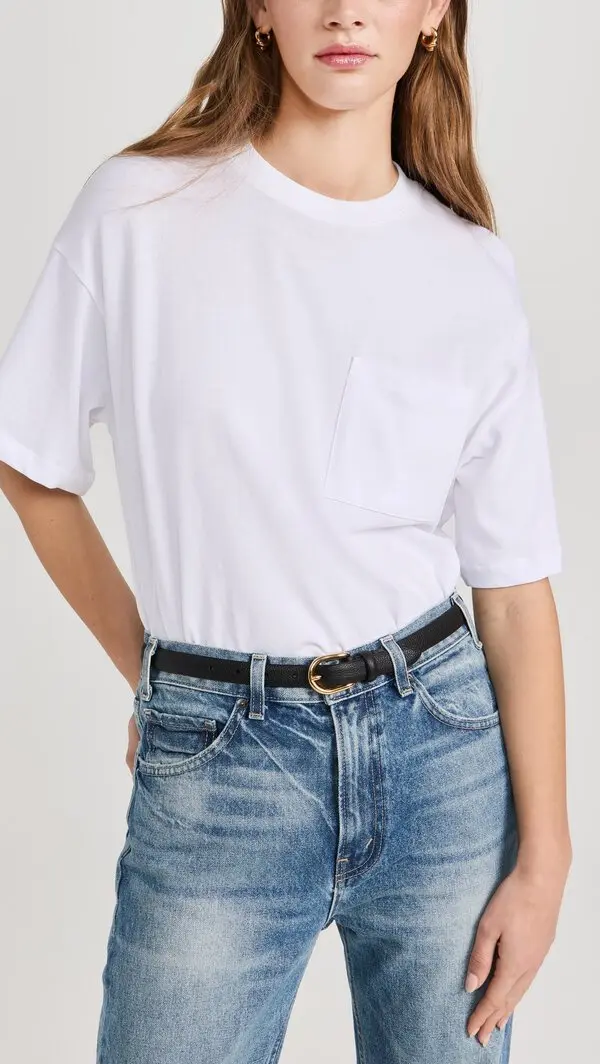 Anderson's Skinny Grained Leather Belt - Black