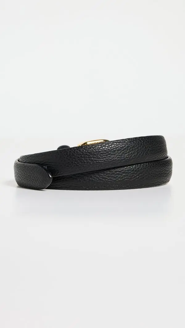 Anderson's Skinny Grained Leather Belt - Black