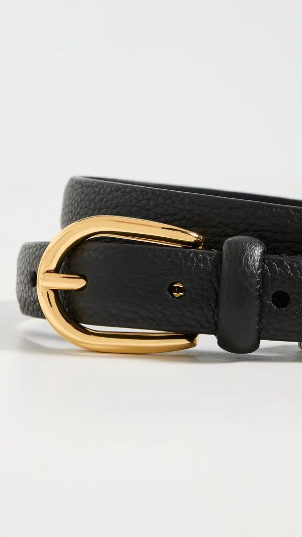 Anderson's Skinny Grained Leather Belt - Black