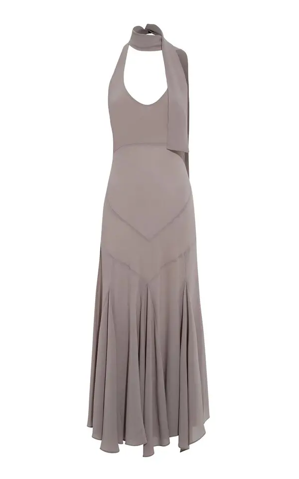 SIEDRES Siedrés Scarf-detailed Midi Halter Dress