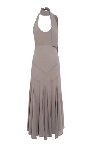 SIEDRES Siedrés Scarf-detailed Midi Halter Dress