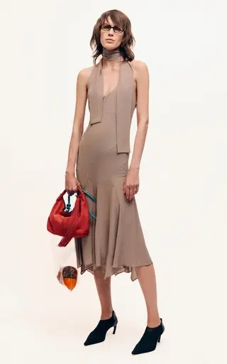 siedrs exclusive raye scarf detailed midi halter dress Rodeo  SIEDRS
