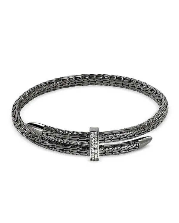 John Hardy Spear Pave Flex Cuff - Silver