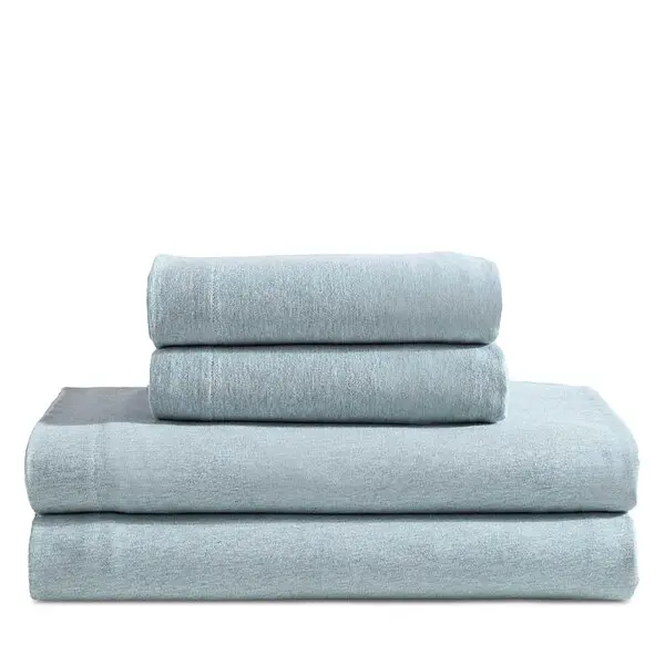 Calvin Klein Modern Melange Jersey 4 Piece Sheet Set - Aqua Blue