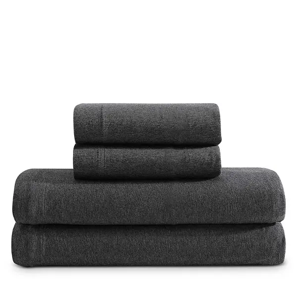 Calvin Klein Modern Melange Jersey 4 Piece Sheet Set - Gunmetal Grey Heather