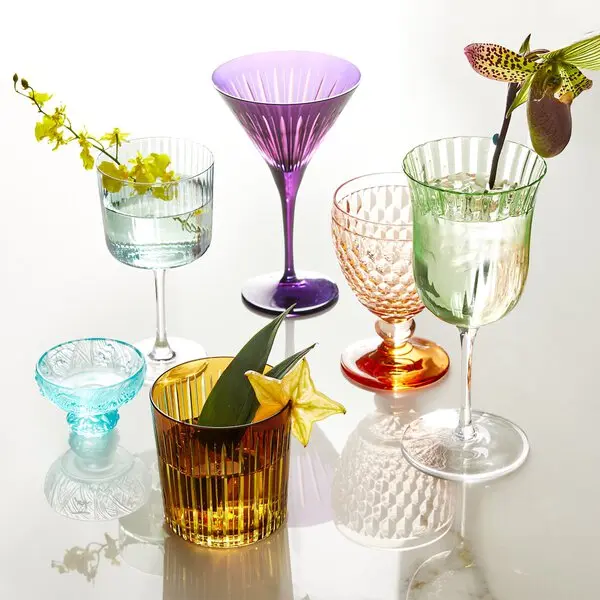 L'Objet Prism Highball Glasses, Set Of 4 - Amber
