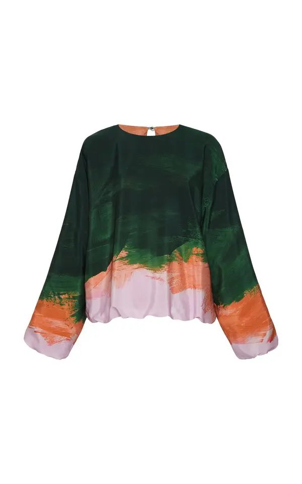 Dries Van Noten Capo Printed Silk-blend Top