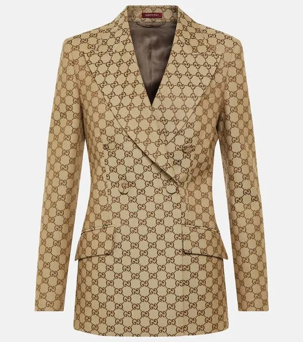 Gucci Gg Canvas Double-breasted Blazer