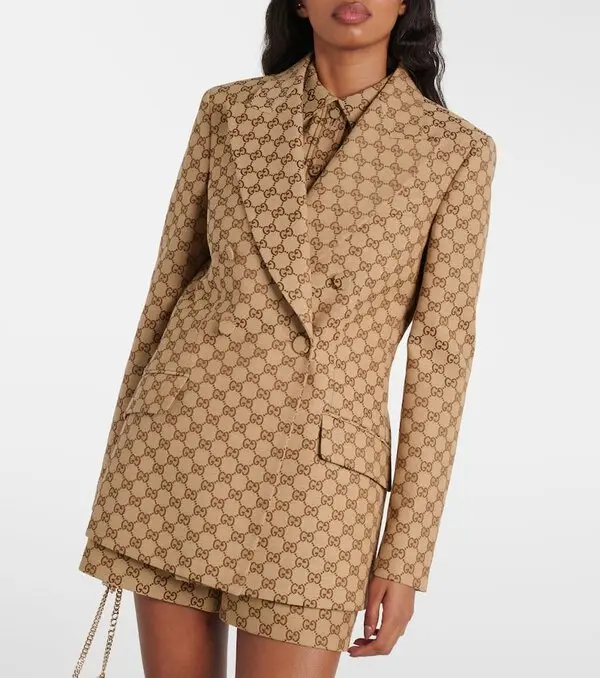 Gucci Gg Canvas Double-breasted Blazer
