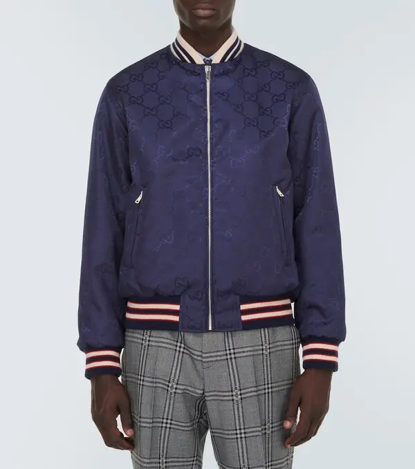 Gucci Reversible Gg Bomber Jacket - Blue | Editorialist