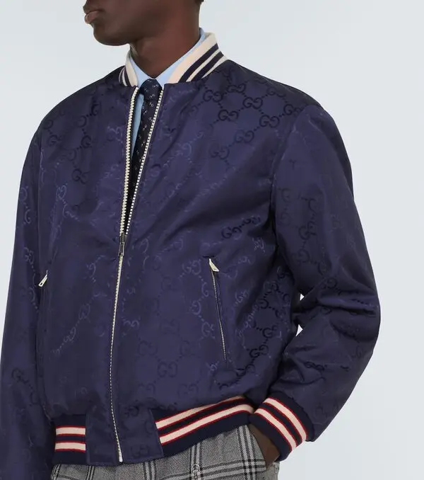 Gucci Reversible Gg Bomber Jacket - Blue | Editorialist