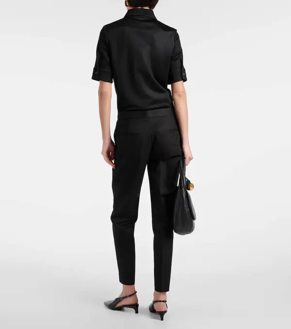 JIL SANDER Cotton Gabardine Straight Pants
