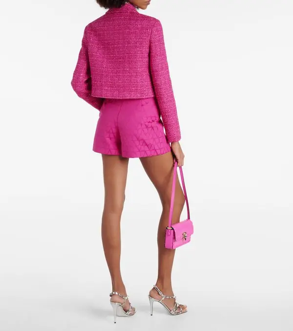 Valentino Garavani Vgold Cropped Lamé Tweed Jacket