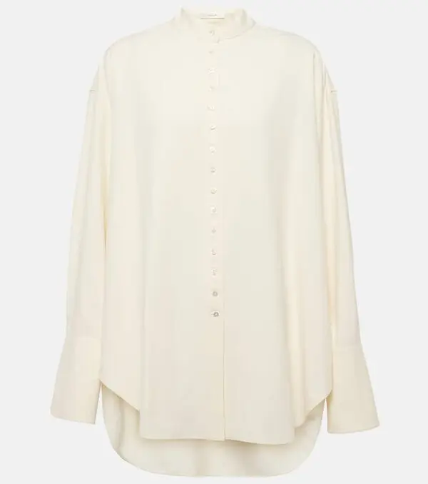THE ROW Grandad Oversized Silk Shirt