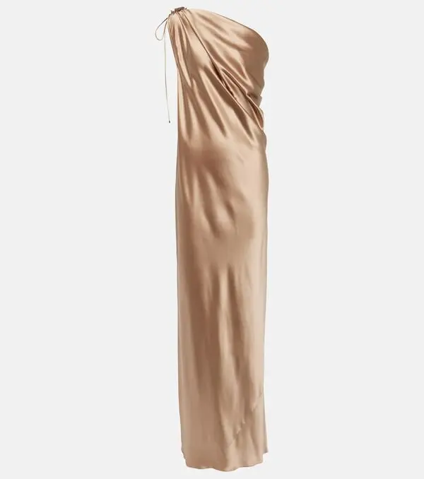 Max Mara Opera One-shoulder Silk Satin Gown