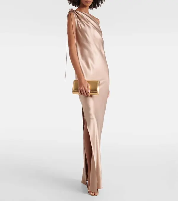 Max Mara Opera One-shoulder Silk Satin Gown