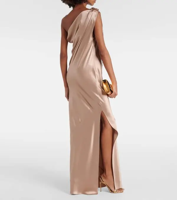Max Mara Opera One-shoulder Silk Satin Gown