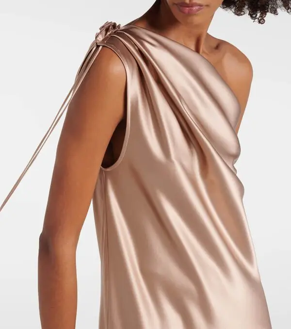 Max Mara Opera One-shoulder Silk Satin Gown