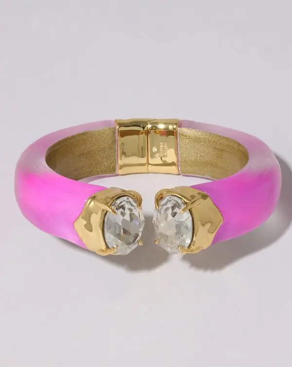 Alexis Bittar Bonbon Crystal Lucite Hinge Bracelet - Azalea