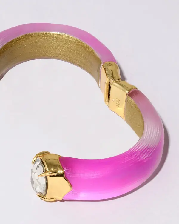 Alexis Bittar Bonbon Crystal Lucite Hinge Bracelet - Azalea