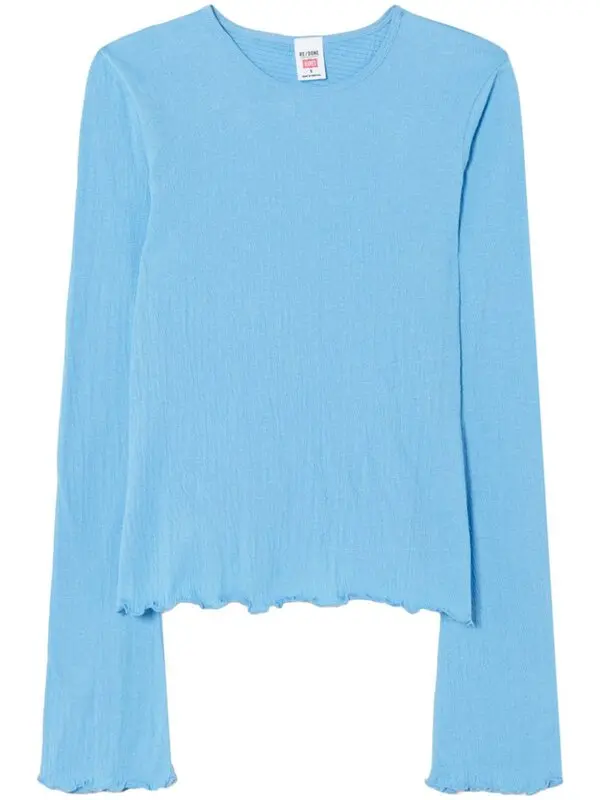 RE/DONE Bell-sleeved Crinkled Top