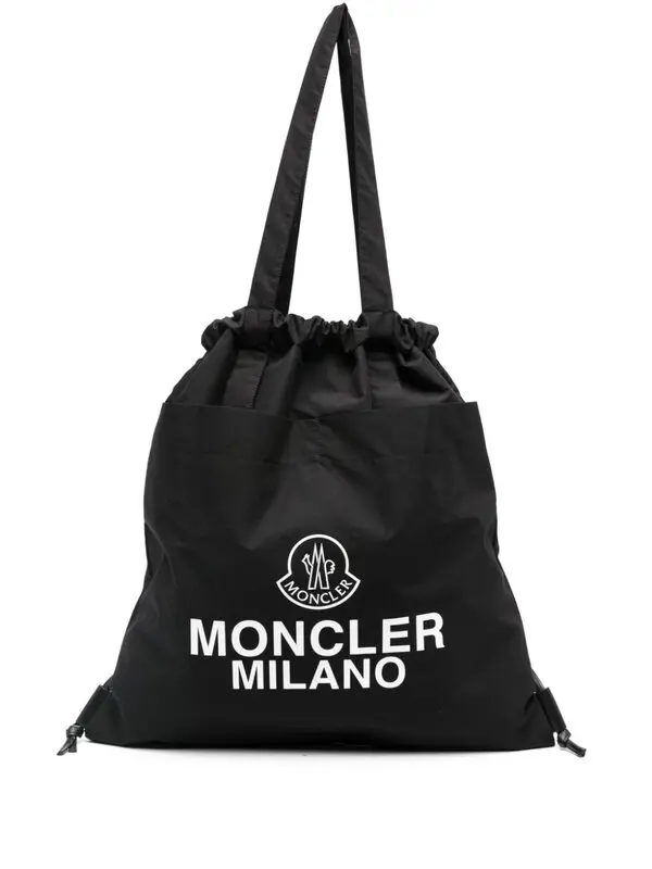 Moncler Drawstring Tote Bag - Black