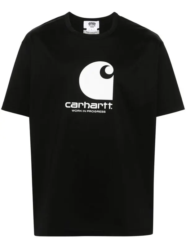 Junya Watanabe X Carhartt Logo-print Cotton T-shirt - Black
