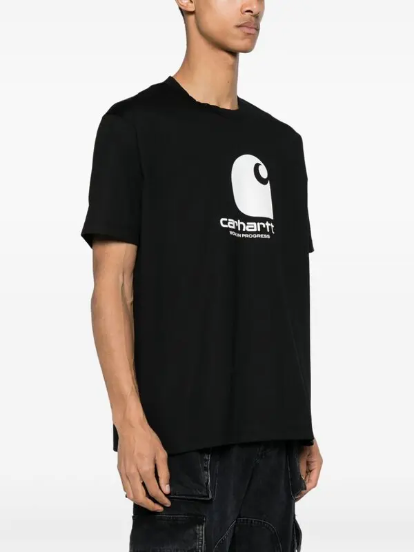 Junya Watanabe X Carhartt Logo-print Cotton T-shirt - Black