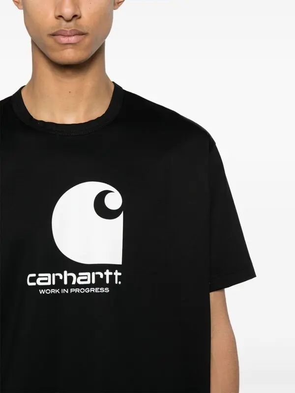 Junya Watanabe X Carhartt Logo-print Cotton T-shirt - Black