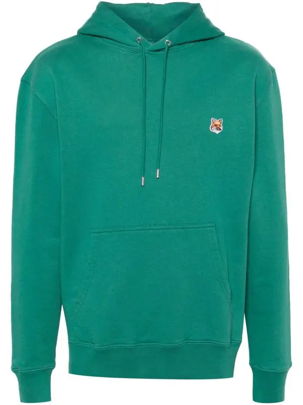 Maison Kitsuné Fox Head Cotton Hoodie - Green