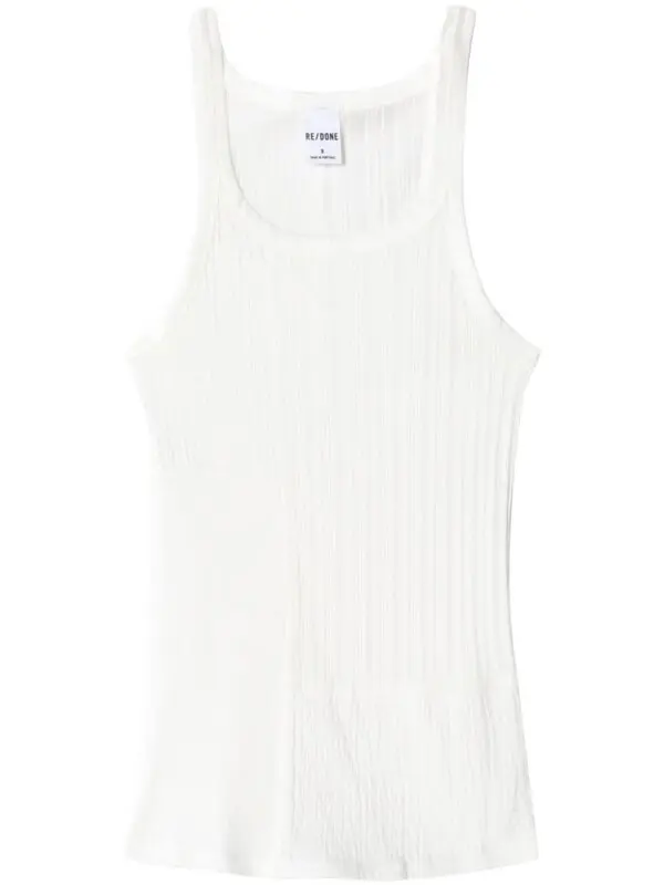 RE/DONE Mixed-panel Ribbed Tank Top