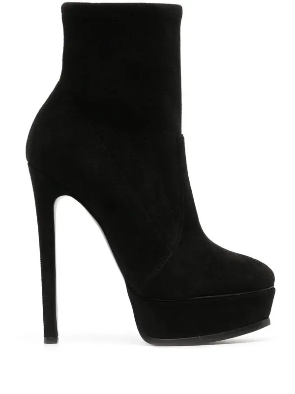 Casadei Flora 140mm Platform Ankle Boots - Black