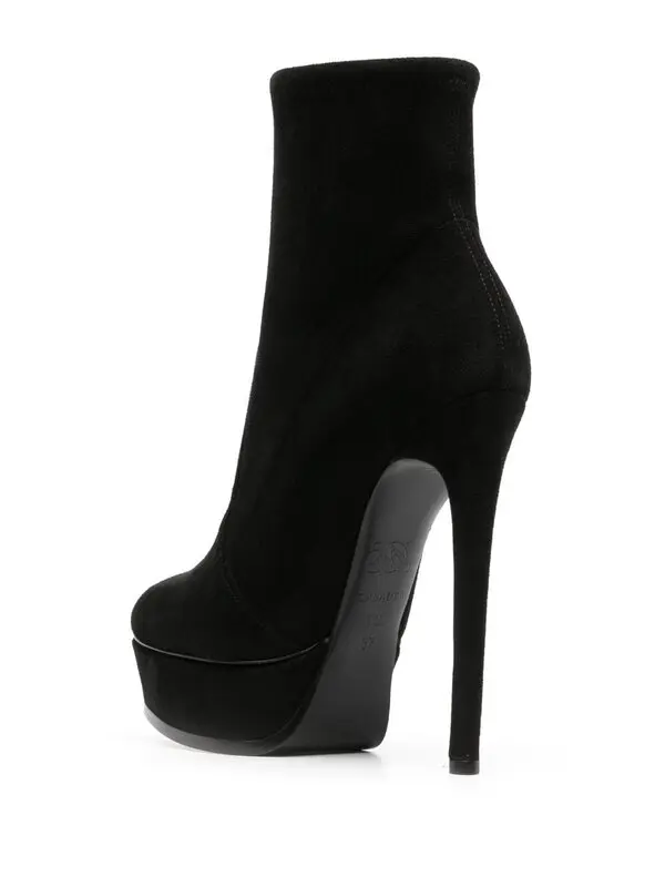 Casadei Flora 140mm Platform Ankle Boots - Black