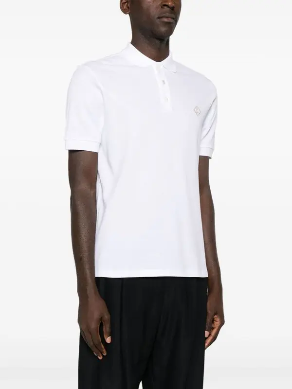 Herno Logo-embroidered Piqué Polo Shirt - White