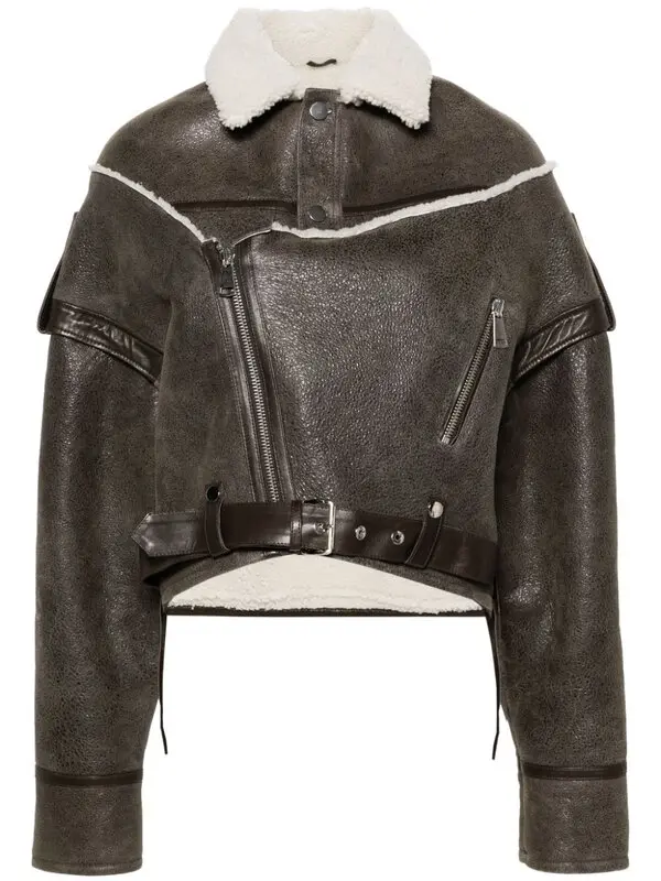 MANOKHI Leather Biker Jacket