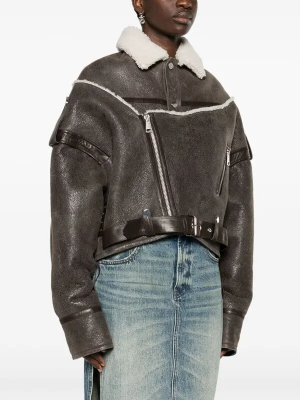 MANOKHI Leather Biker Jacket