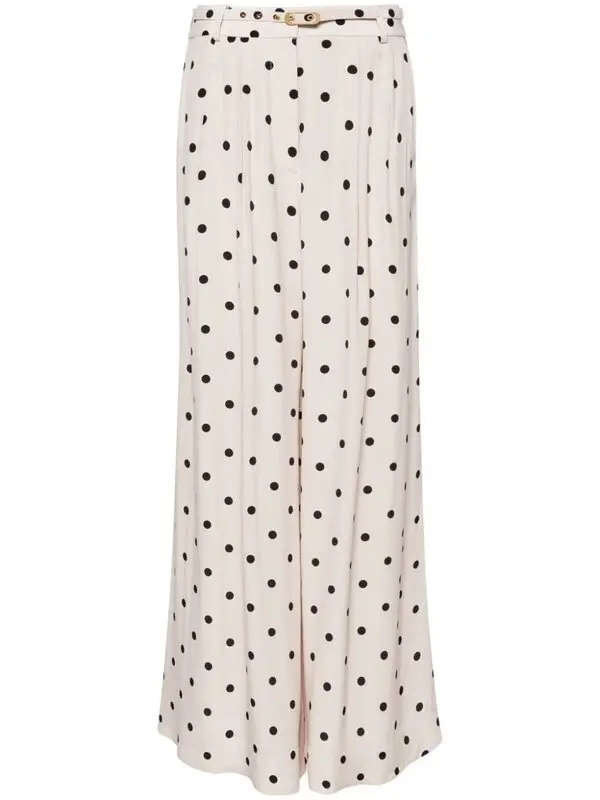 Zimmermann Double Tuck Polka-dot Palazzo Pants