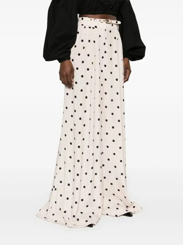 Zimmermann Double Tuck Polka-dot Palazzo Pants