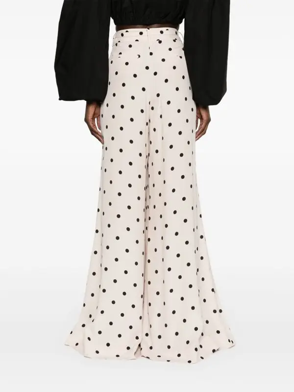 Zimmermann Double Tuck Polka-dot Palazzo Pants