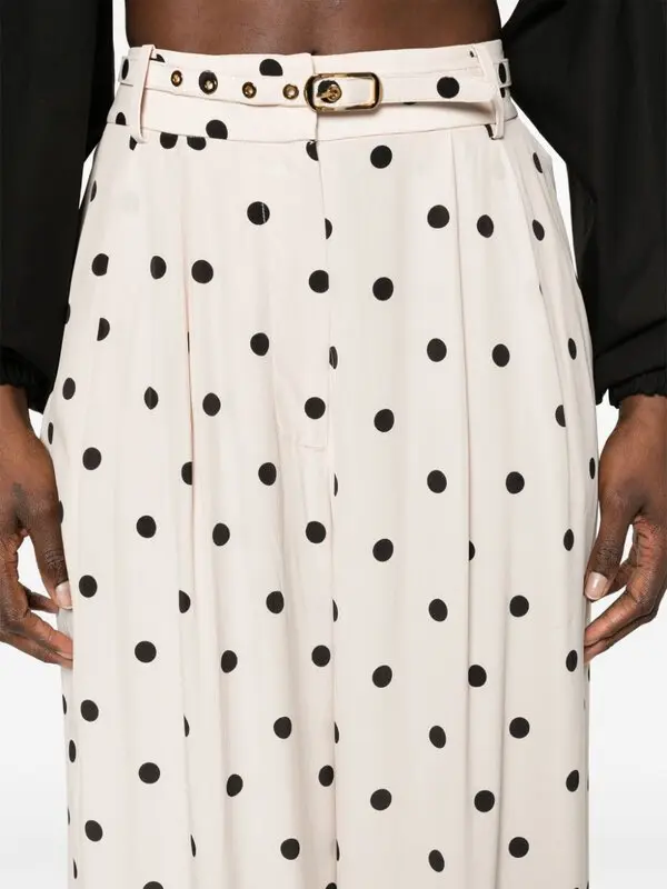 Zimmermann Double Tuck Polka-dot Palazzo Pants